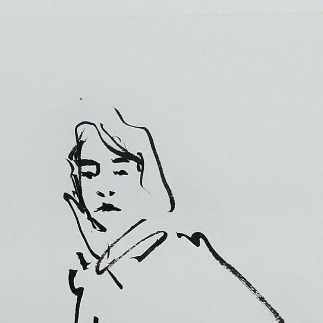 Contemporary Expressionist Style Figurative Ink Drawing by Jose ...