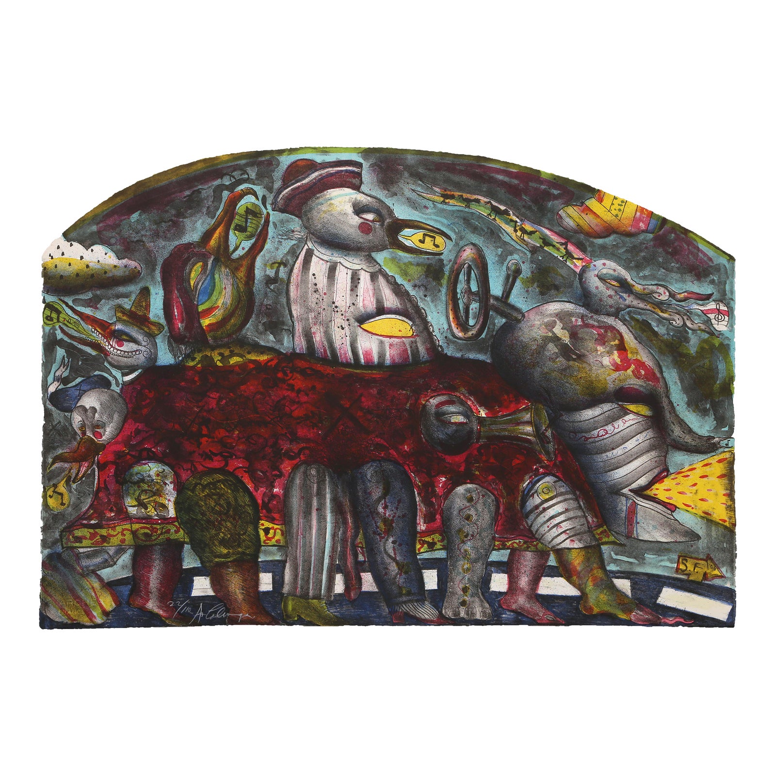 Alejandro Colunga, Autobus, Lithograph | Chairish