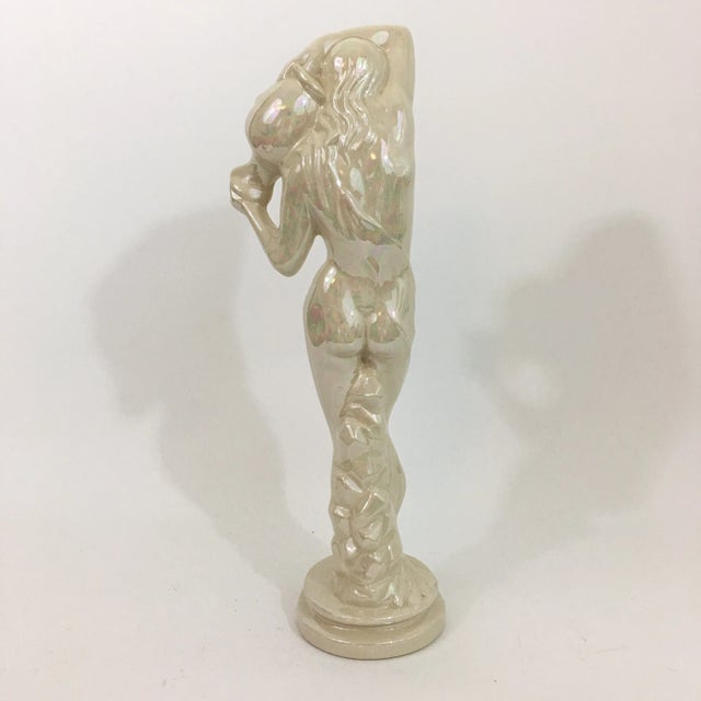 Iridescent Ceramic Water Nymph Statue | Chairish