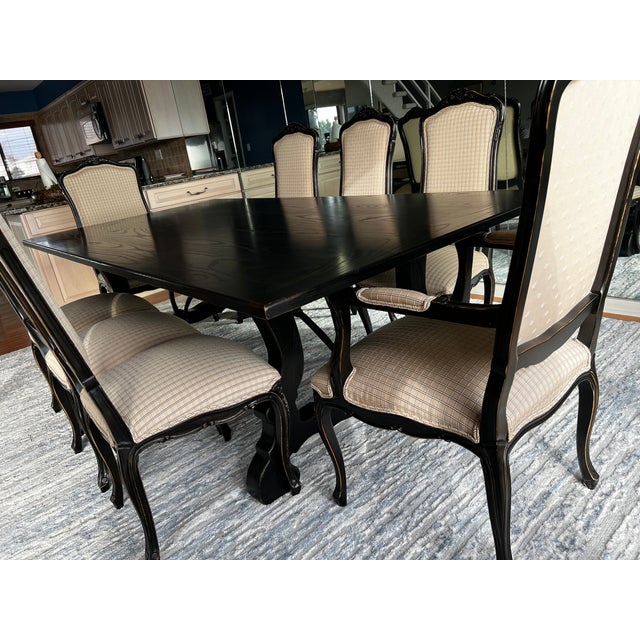 1990s Dining Table and 8 Chairs - Set of 9 | Chairish
