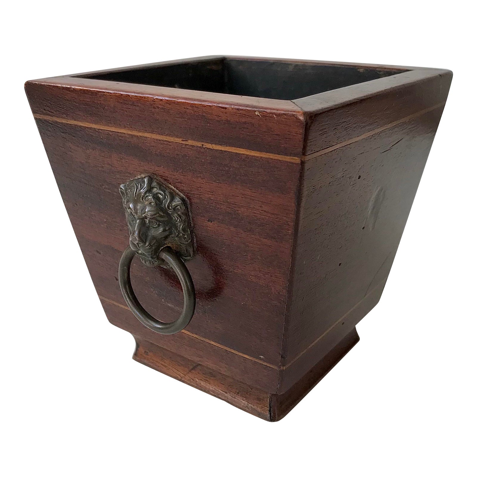 English Cache Pot Planter of Mahogany | Chairish