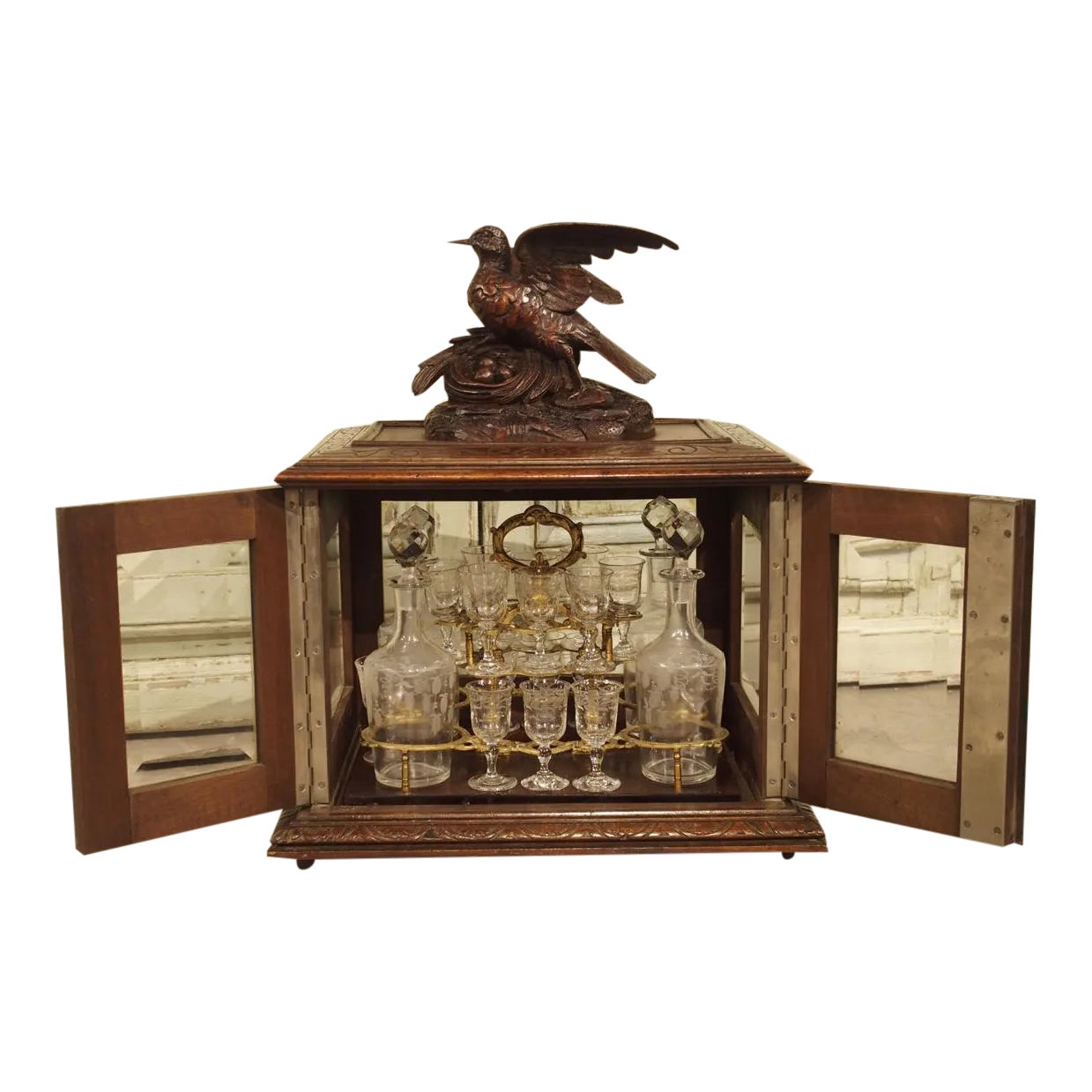 19th Century Black Forest Walnut Wood Cave a Liqueur From France | Chairish