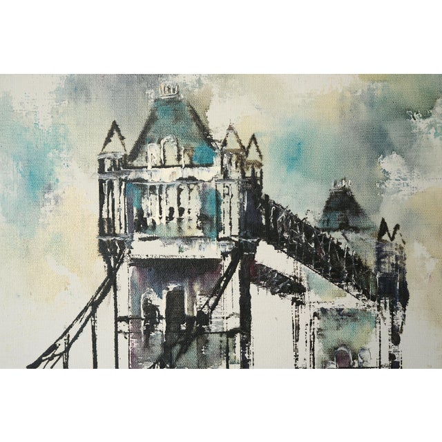 Mid Century Adriano Marchello London Tower Bridge Painting, Framed ...