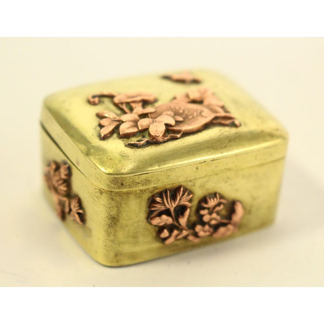 Antique Japanese Meiji Mixed Metal Snuff Box, Brass & Copper | Chairish