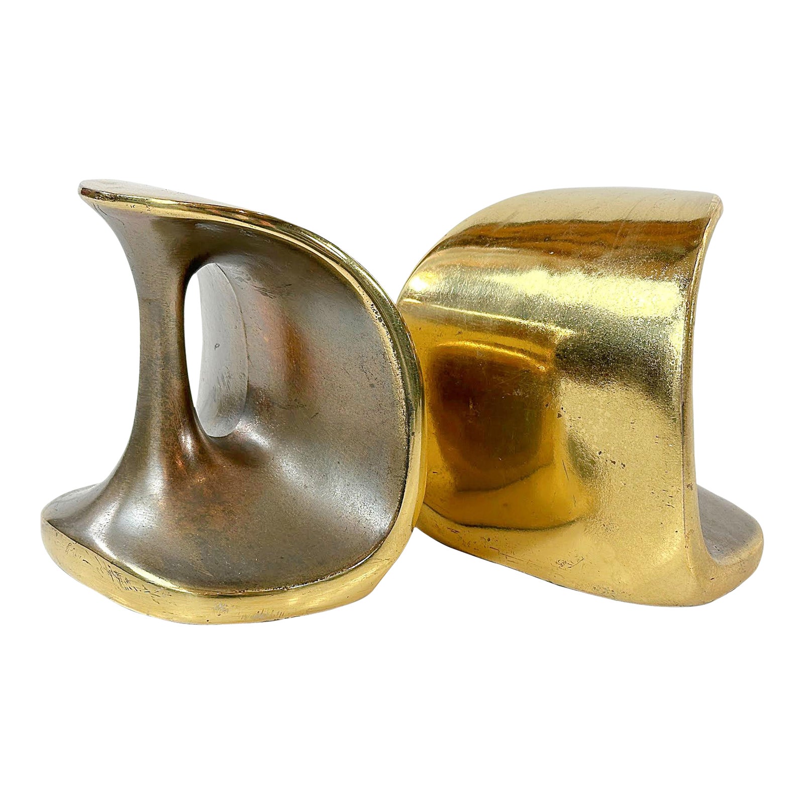 1950s Mid-Century Modern Ben Seibel Patinated Brass Sculptural Dumbbell ...