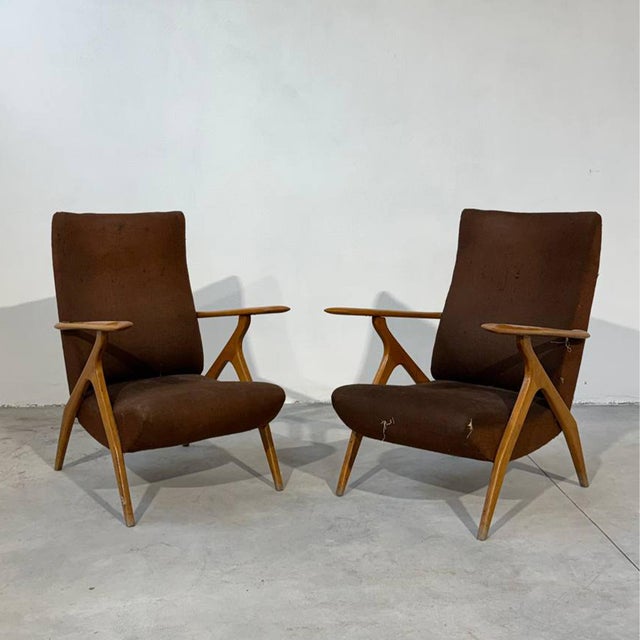 Mid-Century Modern Lounge Chairs by Antonio Gorgone, 1950s, Set of 2 ...