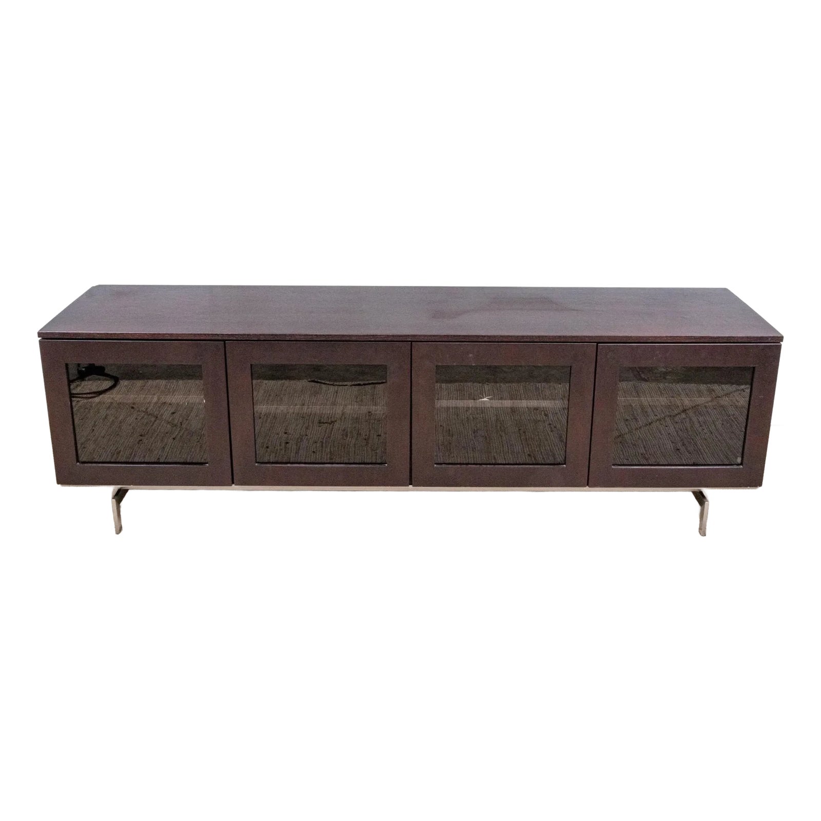 Desiron Four Door Credenza Media Console | Chairish