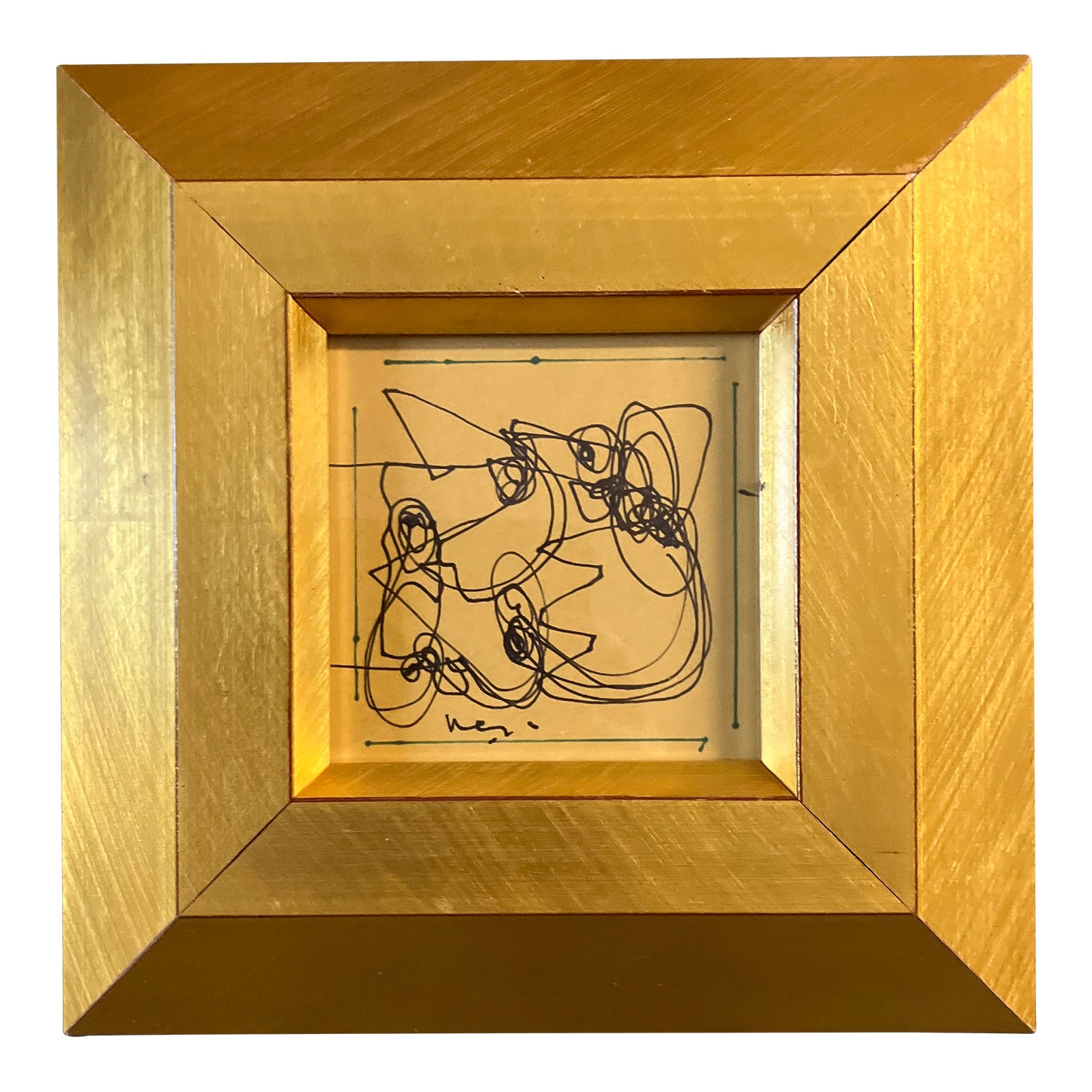 Contemporary Original Wayne Cunningham Abstract Pen and Ink Drawing ...