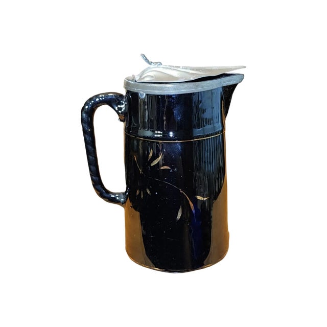 19th Century Samuel Johnson Burslem Lidded Pitcher | Chairish
