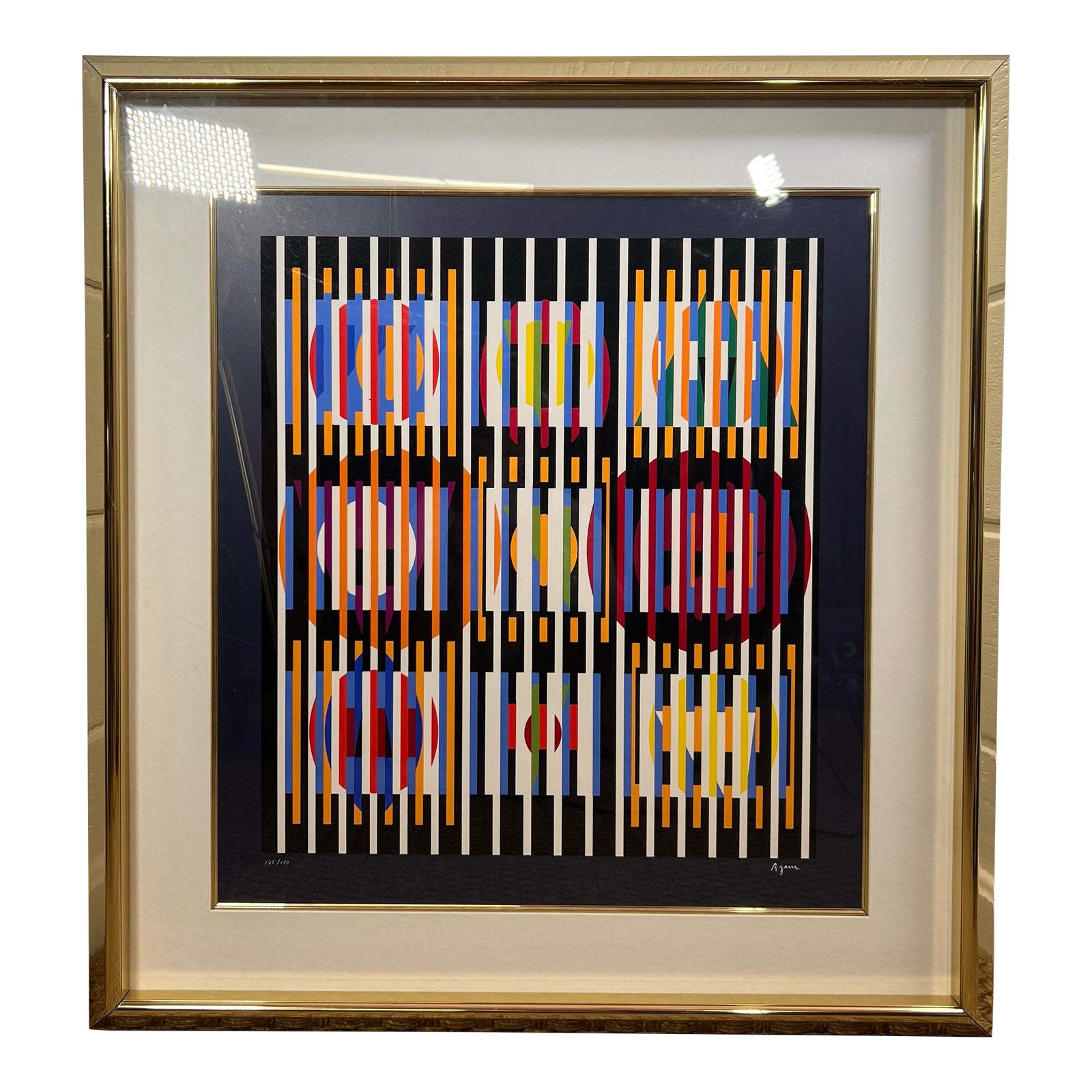 Mid 20th Century Yaacov Agam 'Vertical Midnight' Serigraph Print ...