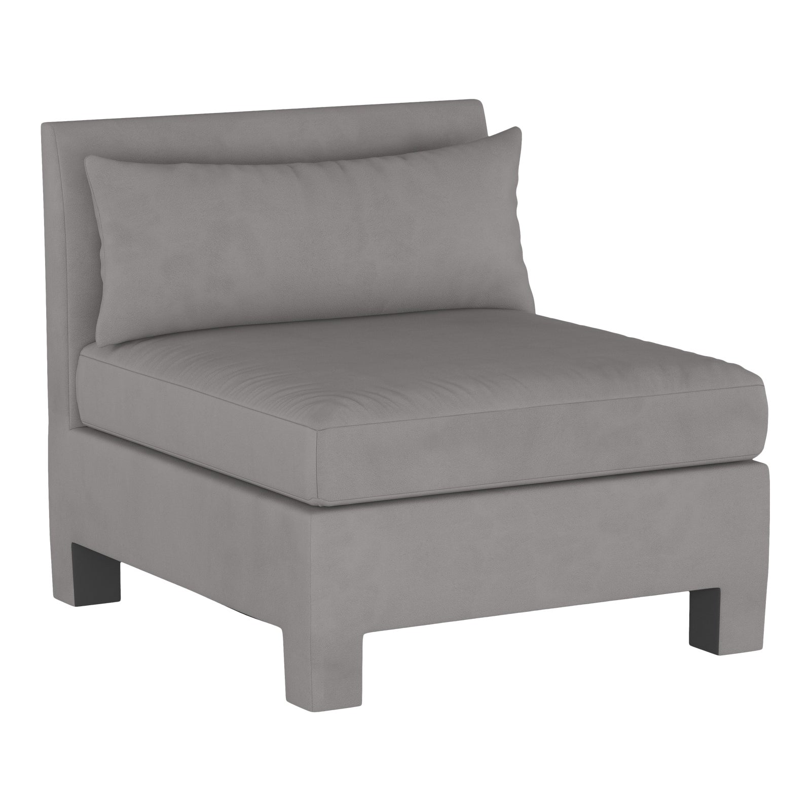 Sylvan Armless Chair in Otter Classic Velvet | Chairish
