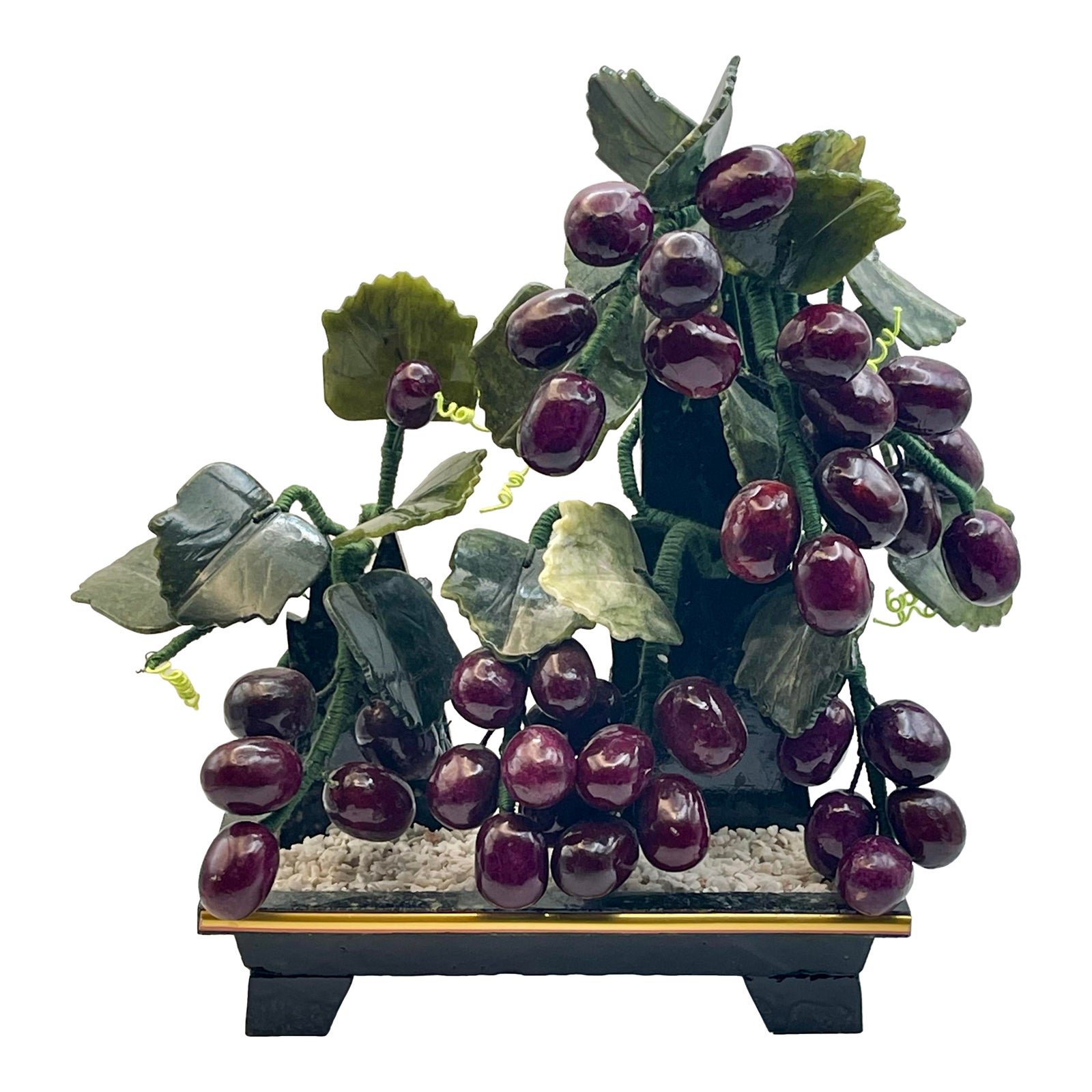 Vintage Stone Grape Vine Sculpture | Chairish