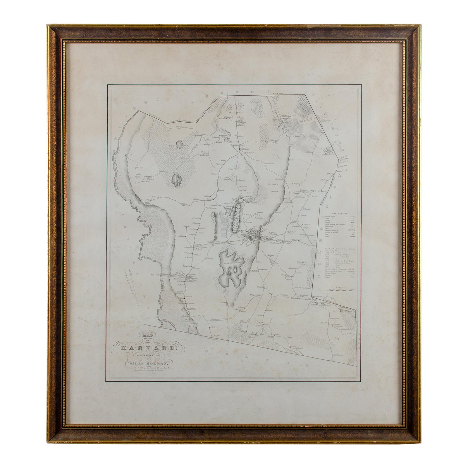 Silas Holman Map of Harvard | Chairish