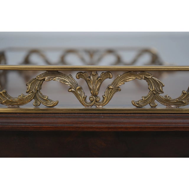 Henredon French Louis XVI Brass Trim Serving Cart | Chairish