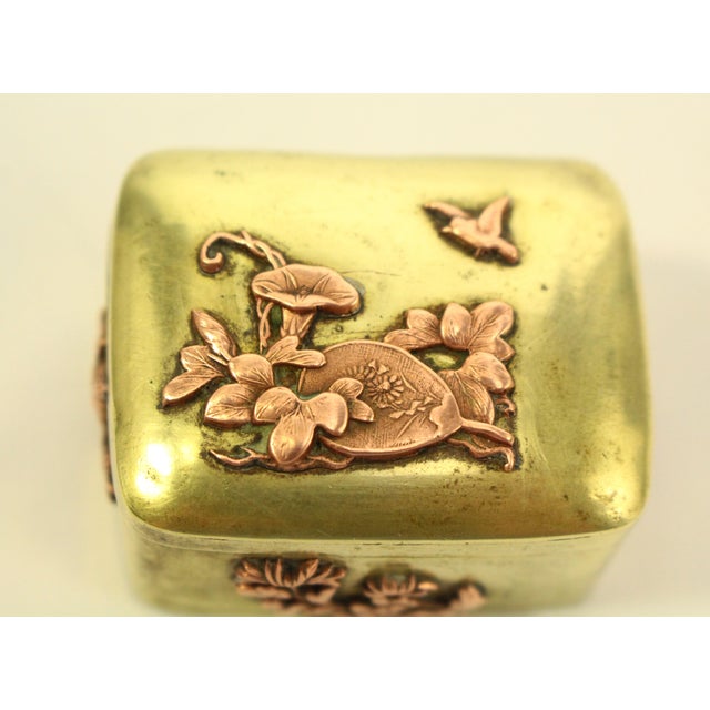 Antique Japanese Meiji Mixed Metal Snuff Box, Brass & Copper | Chairish