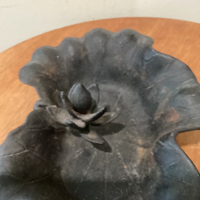 Antique Japanese Meiji Period (1868-1912) Cast Iron Lotus Leaf Bowl ...