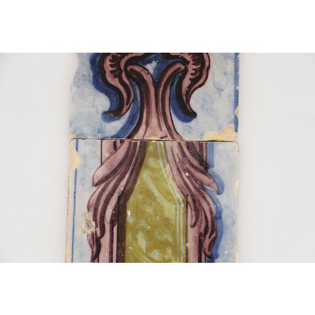 18th Century Antique Portuguese Set of Two Green, Brown and Blue ...