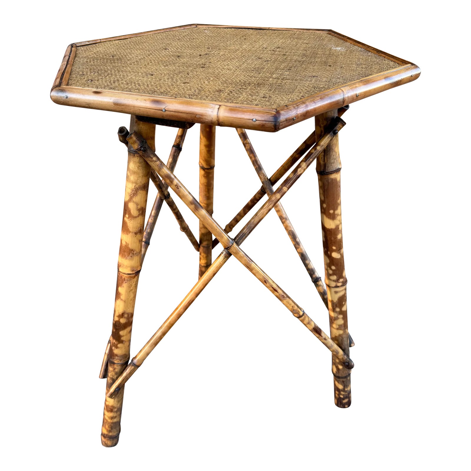 19th English Bamboo Side Table | Chairish