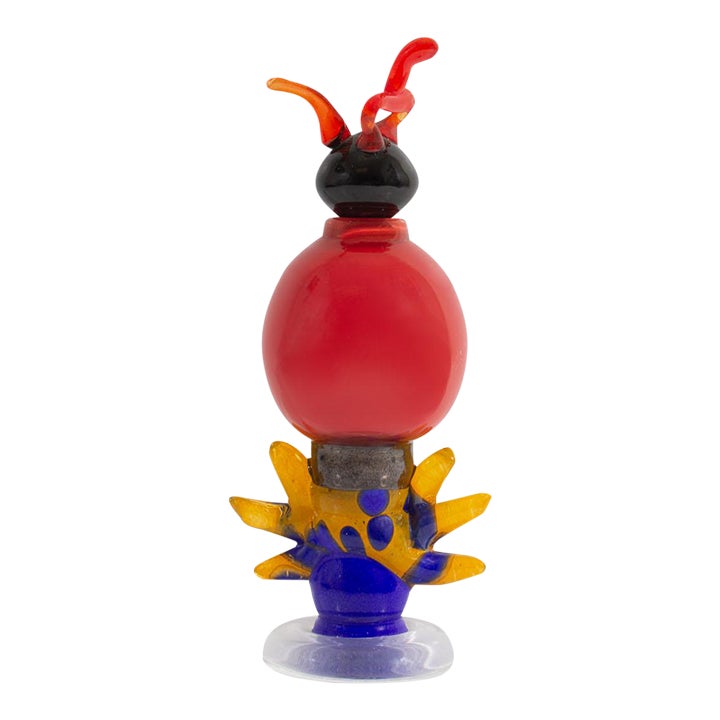 Postmodern Art Glass Bottle Signed by Artist Guy Untrauer | Chairish