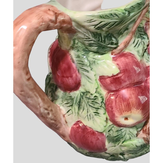 Vintage World Bazaar Majolica Pottery Apples 3d Design Pitcher | Chairish