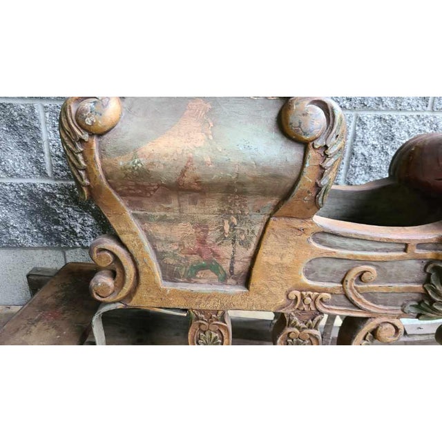 Vintage Antique Reproduction Decorative Sleigh With Putti | Chairish