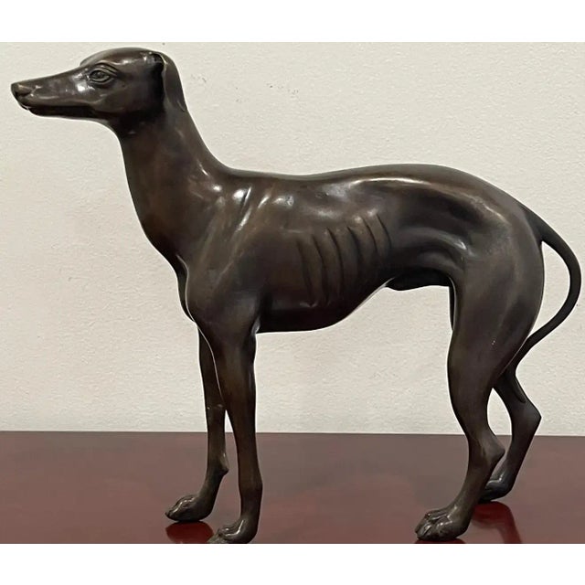 Mid 20th Century French Patinated Bronze Models of Whippets - a Pair ...