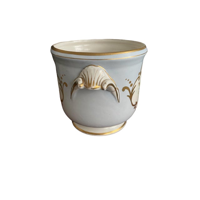 Late 19th Century Limoges France Hand Painted Robin Egg Blue Cachepot ...