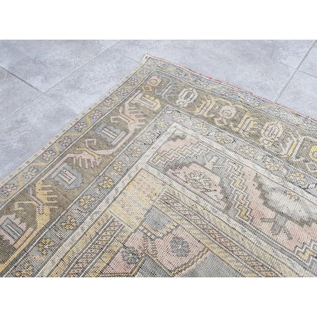 Vintage Soft Faded Aztec Rug, 1960s | Chairish