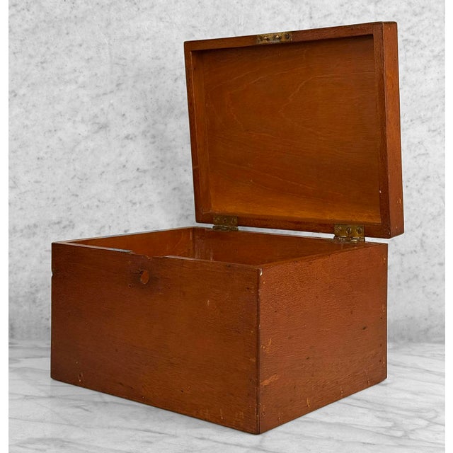 Antique Primitive Traditional Mahogany Storage Box | Chairish