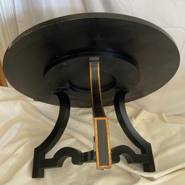 Mid 20th Century Vintage Hand Painted Round Coffee Table | Chairish