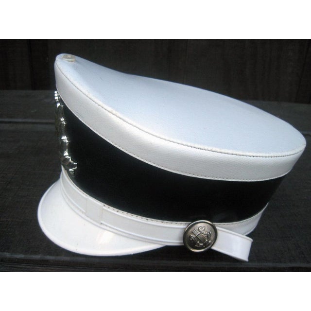 Blue & White Shako Band Hat | Chairish