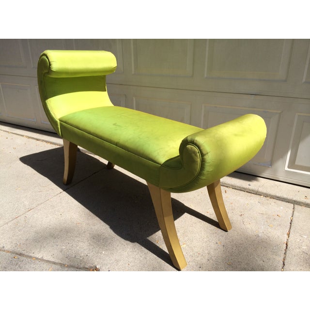 Custom Made Green Chaise Bench | Chairish