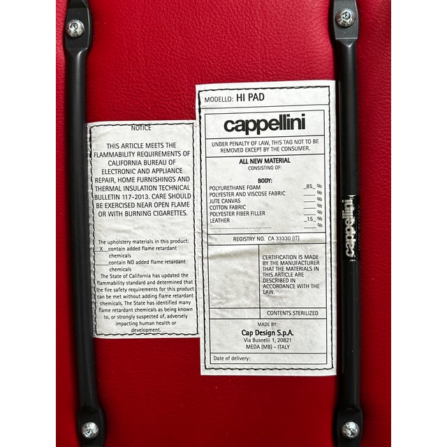 Jasper Morrison Hi Pad Stools in Red Leather by Cappellini - Set of 4 ...