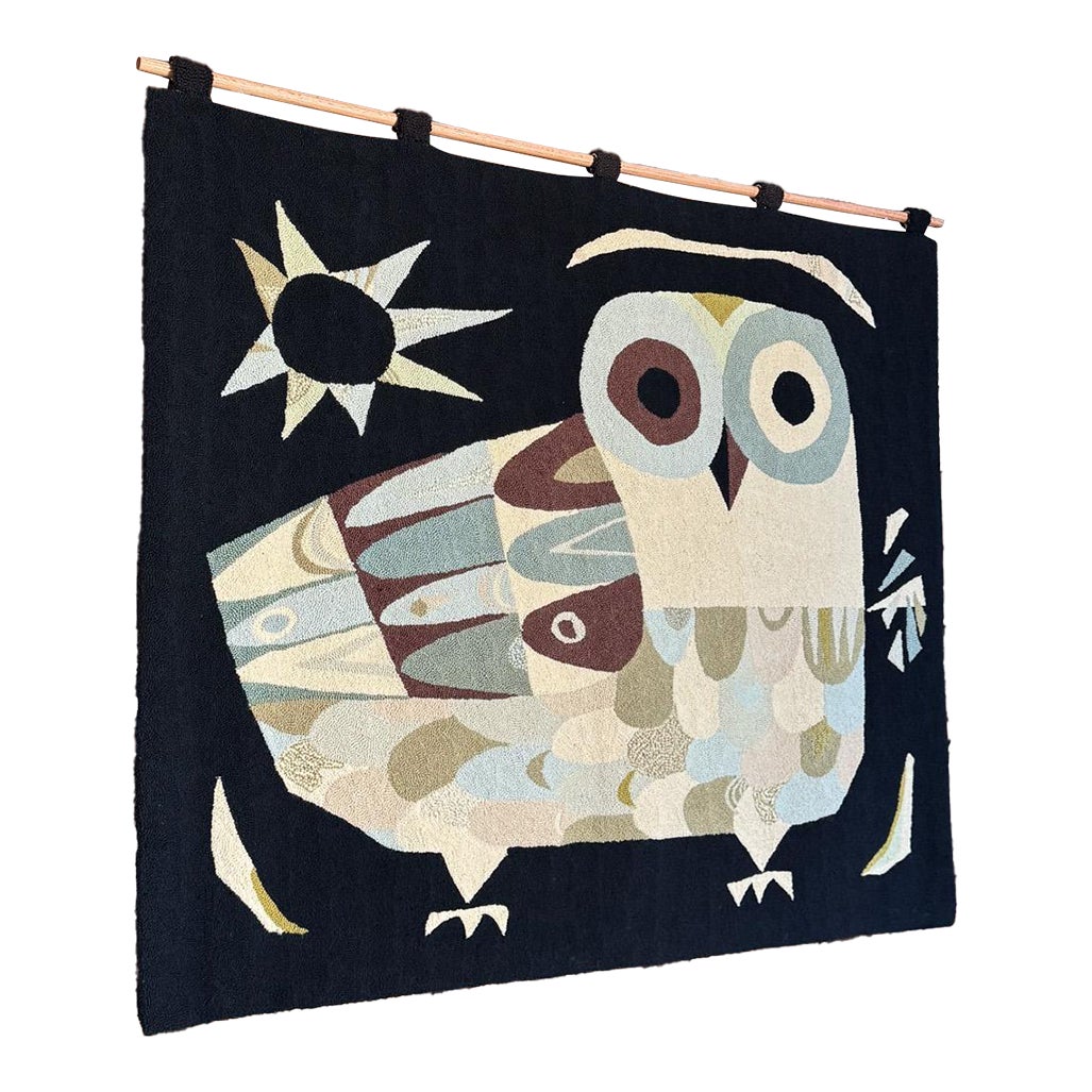 Modernist Owl Tapestry, Mexico, c.1965 | Chairish