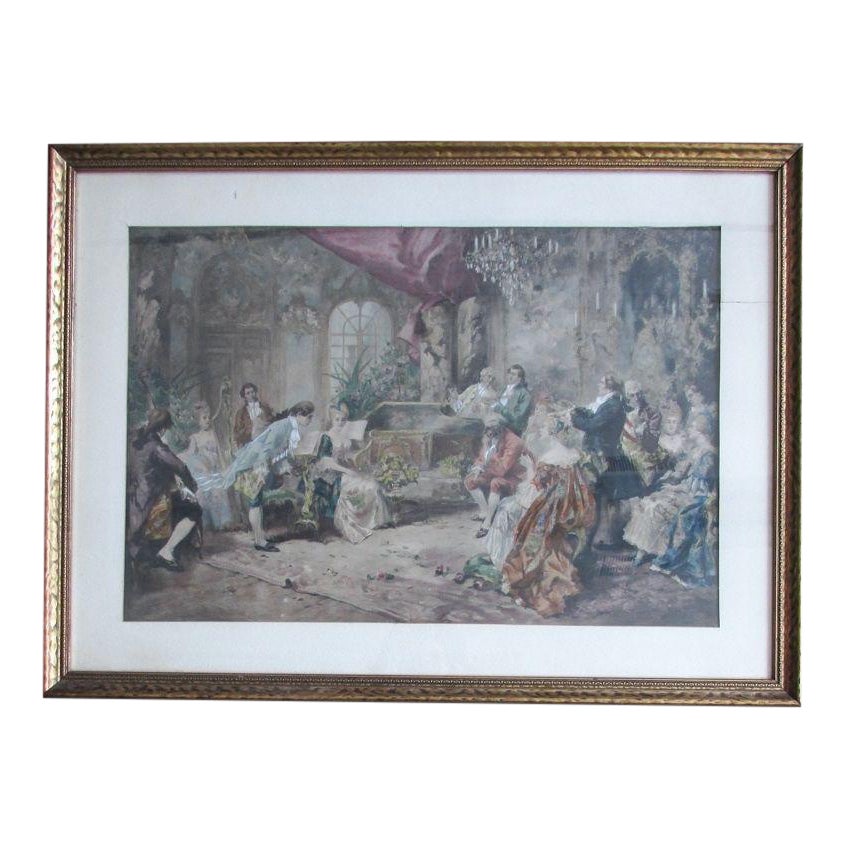Late 19th Century Antique Vicente Garcia De Paredes Rococo Parlor Scene ...