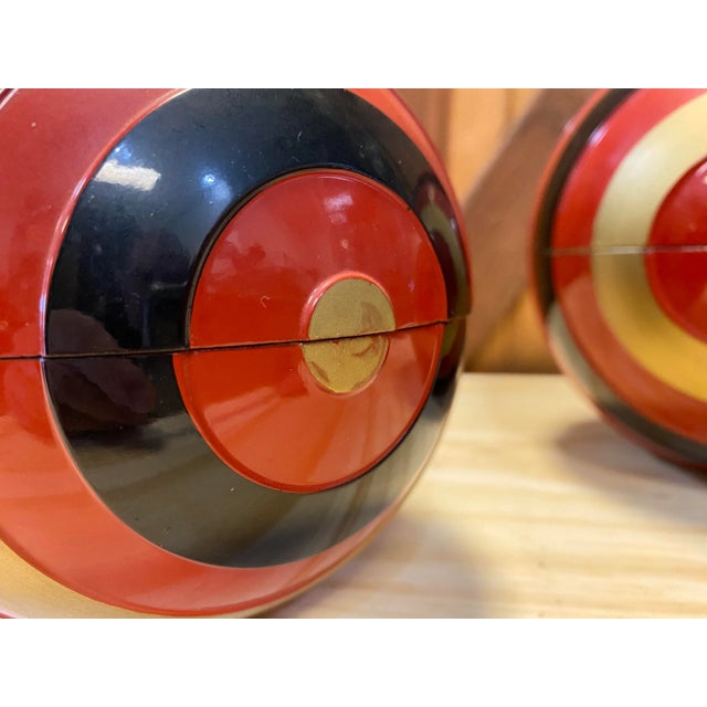 1980's Japanese Ball Shaped Plastic Tea Caddy Storage Containers, Set ...