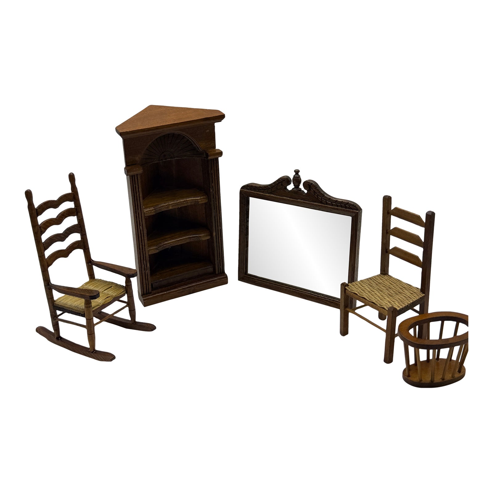 Vintage Shackman Dollhouse Miniature Furniture Set – 1:12 Scale – Wood ...