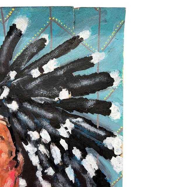 Iroquois Native American Portrait Painting Turtle Clan Warrior - Signed ...