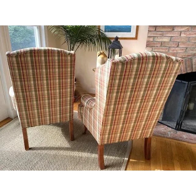 Timeless Plaid Wingback Chairs, a Pair | Chairish