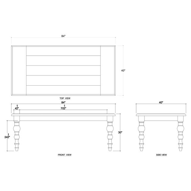 Classic Farmhouse Dining Table - Charleston Grey | Chairish