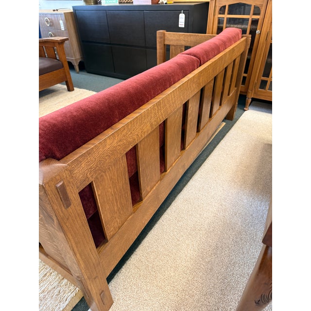 Stickley Mission Oak Wood Arts & Crafts Sofa | Chairish