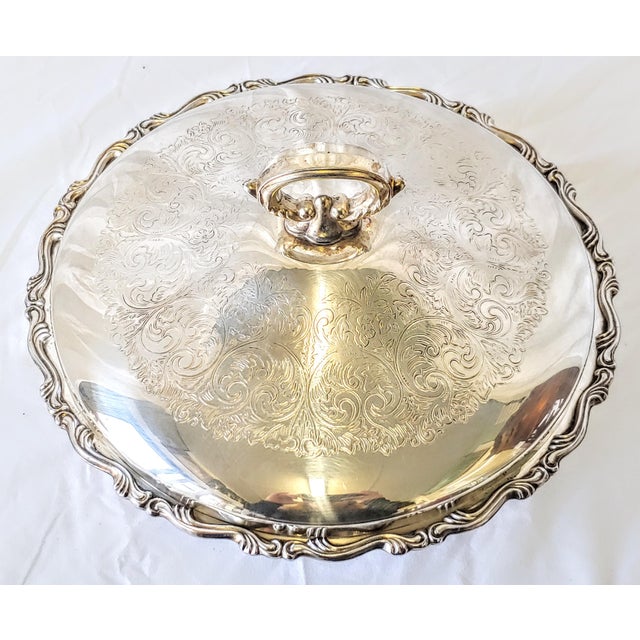 Vintage Oneida Silver-Plate Covered Dish With Pyrex Insert | Chairish