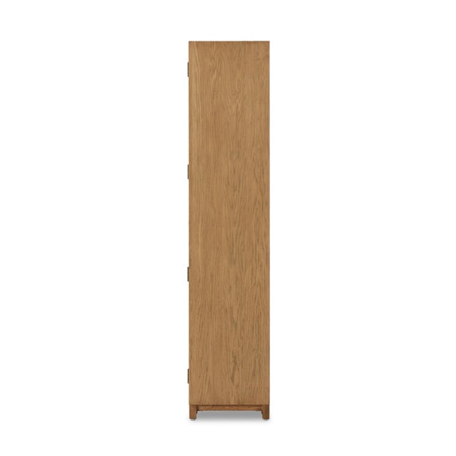Millie Panel And Glass Door Cabinet Drifted Oak Chairish
