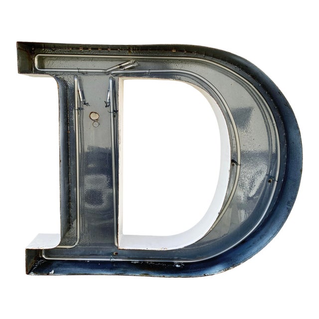 Jumbo Mid Century Channel Letter D Architectural Salvage Wall Sign ...