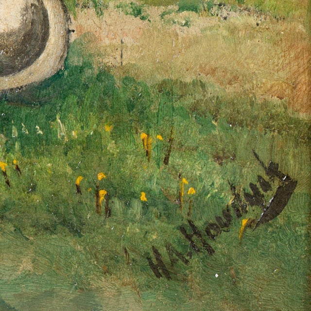 Dutch Oil on Canvas Farm Scene, 1890-1910 | Chairish