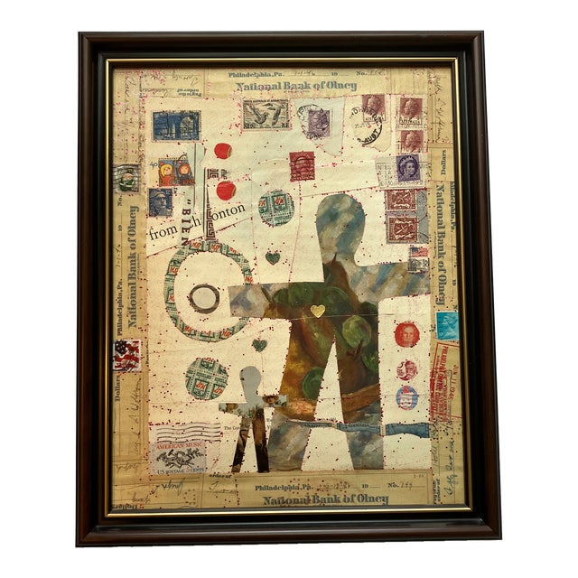 Contemporary Original Wayne Cunningham Abstract Collage Framed | Chairish