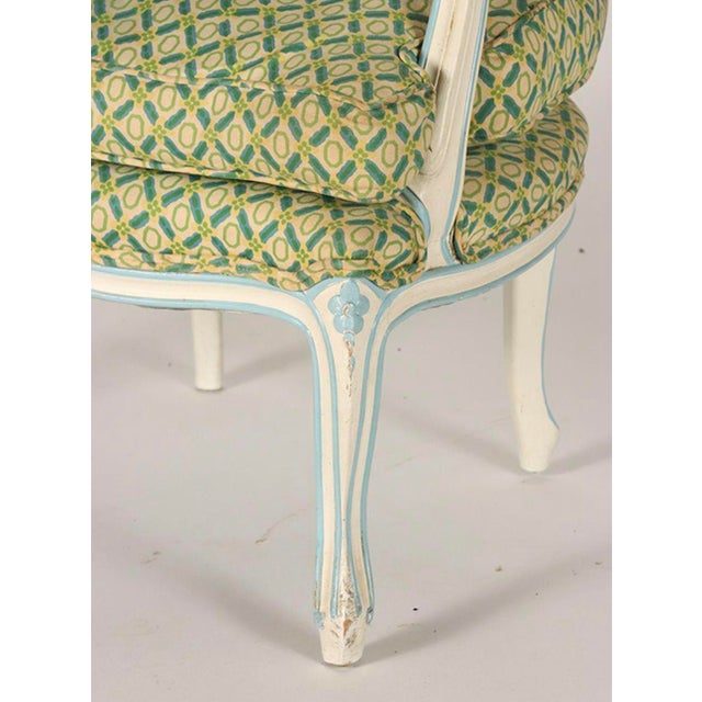 Mid Century French Louis XV Style Cane Arm Chair Painted With ...