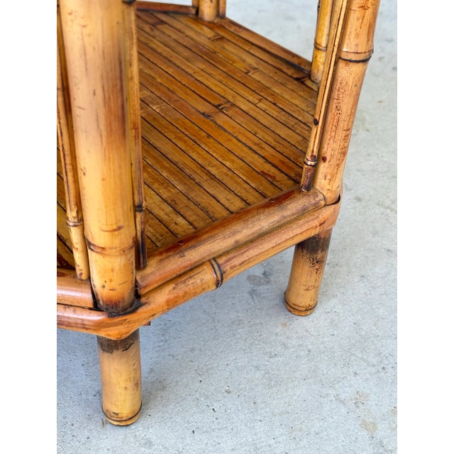 Mid-20th Century Coastal Brighton Pavillion Style Bamboo Side Table ...