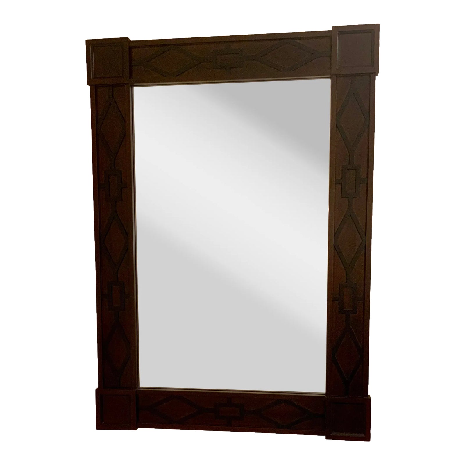 Hickory Chair Modern Brown and Black Geometric Robin Wall Mirror | Chairish