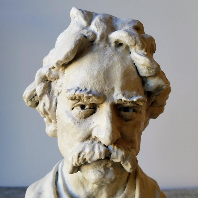 Kerry French 'Mark Twain' Kiln Fired Clay Sculpture | Chairish